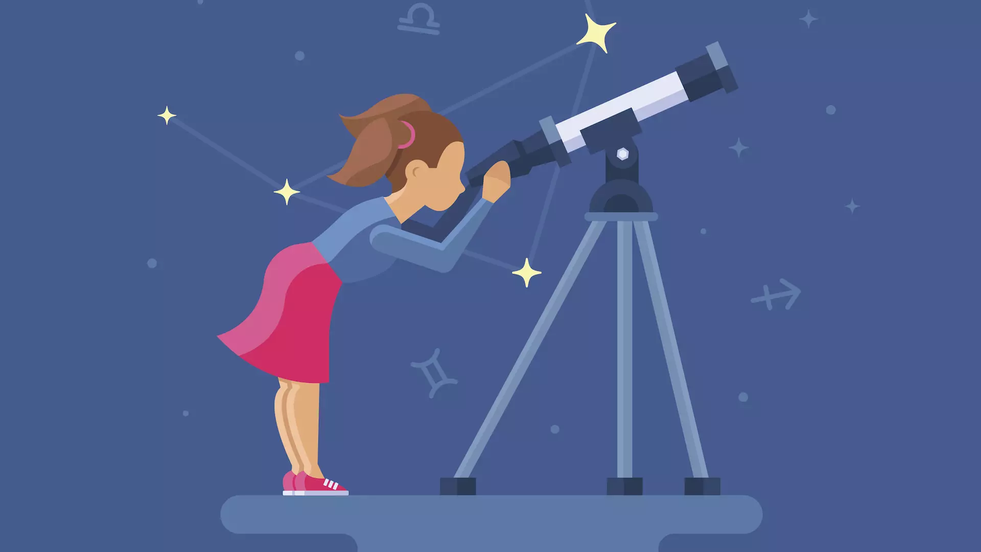 Hiji rumaja kalayan ADHD pilari ngaliwatan teleskop a, empowering dirina pikeun ngahontal béntang