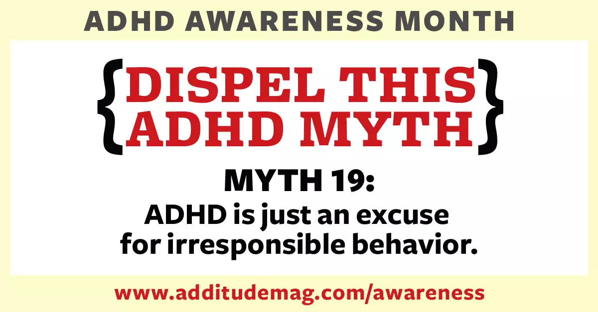 ADHD သည် အကျင့်ဆိုးအတွက် အကြောင်းပြချက်မဟုတ်ပါ။