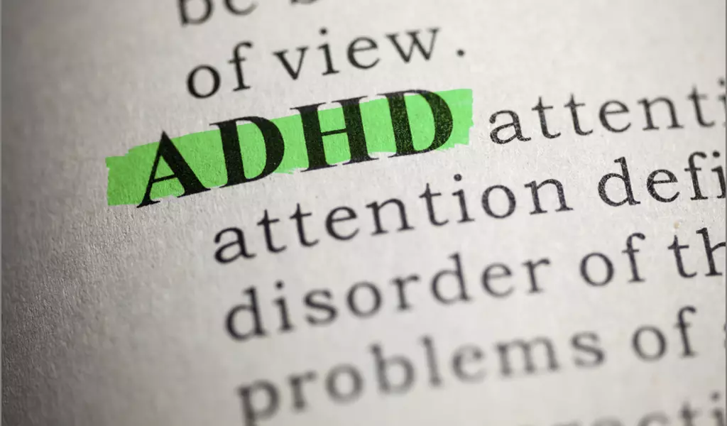 ADHD paryškintas žodyne