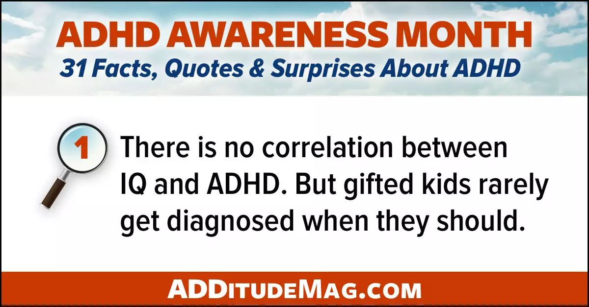 Паміж IQ і ADHD няма карэляцыі