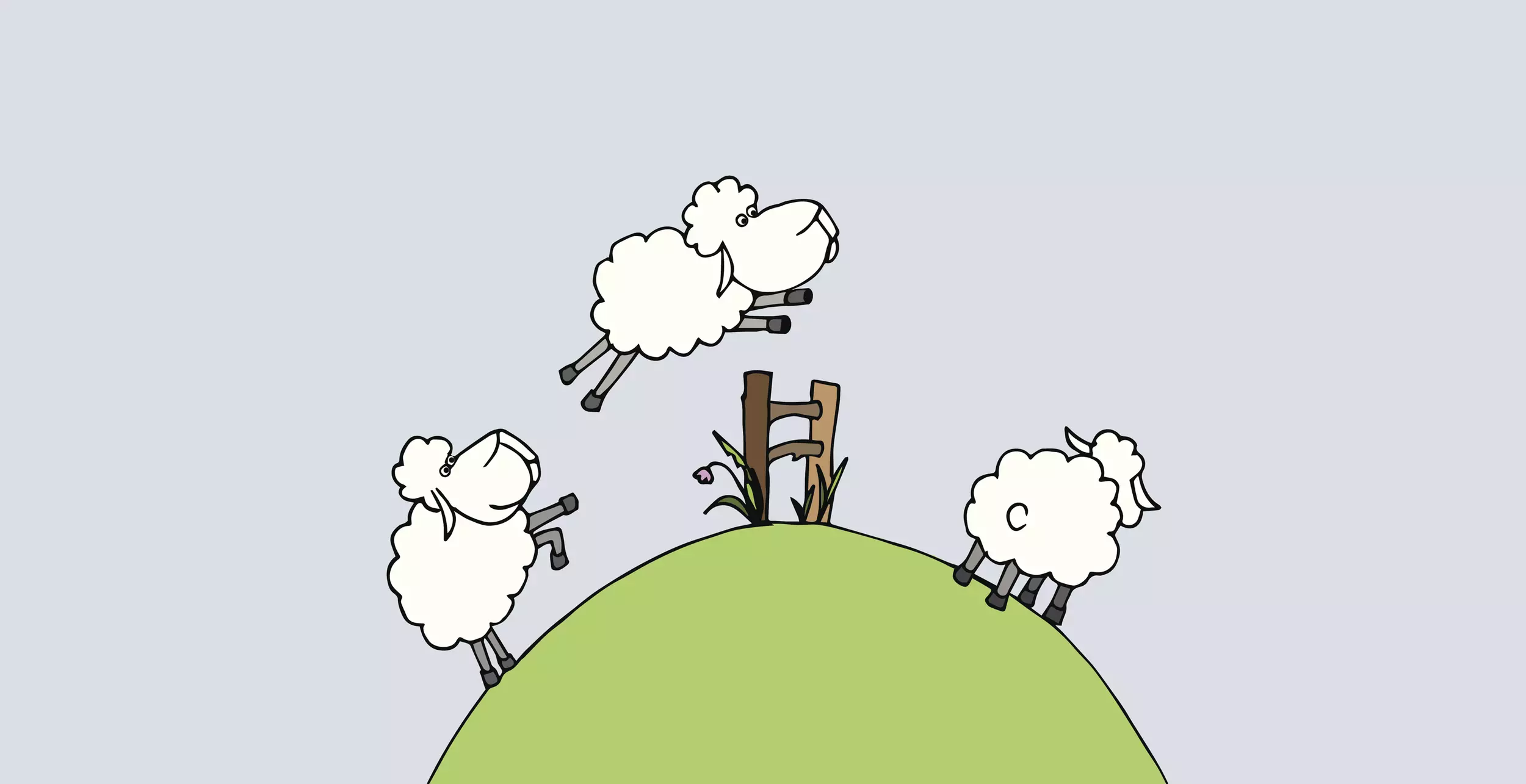 Илюстрация за броене на овце преди сън, метод за хора с ADHD