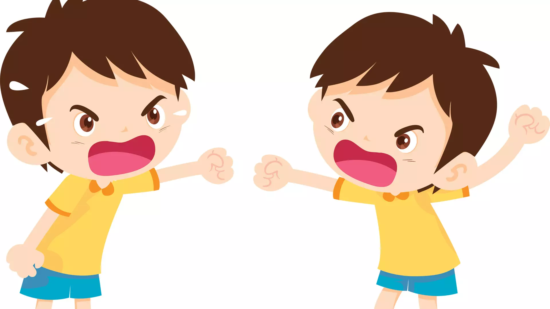 Dos nens de dibuixos animats lluitant perquè el seu programa d'entrenament per a pares comportamentals no funciona