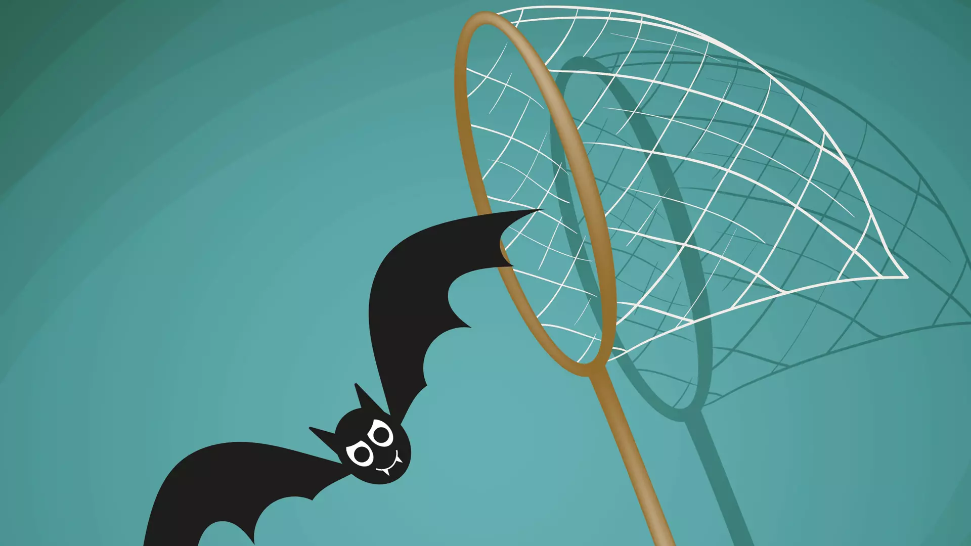 Μια νυχτερίδα που πετάει μακριά από ένα δίχτυ και προσπαθεί να πάρει περισσότερη ενέργεια